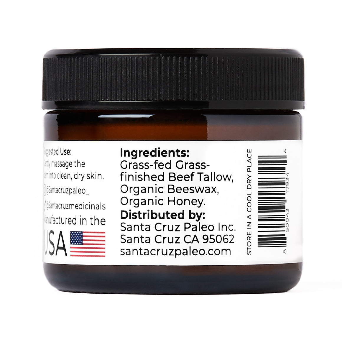 Santa Cruz Paleo Beef Tallow Beeswax and Honey Moisturizer