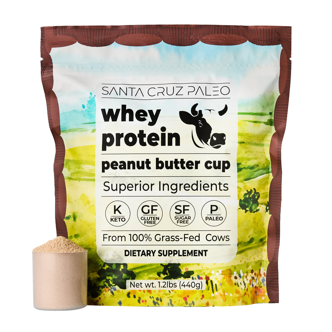 Santa Cruz Paleo Grass-Fed Whey Protein Bag | All-Natural | Zero Artif
