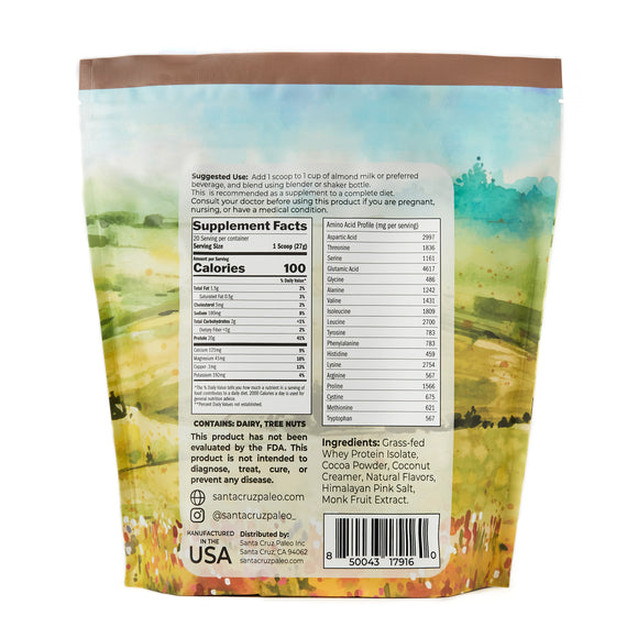 Chocolate Whey Protein Bag – Santa Cruz Paleo