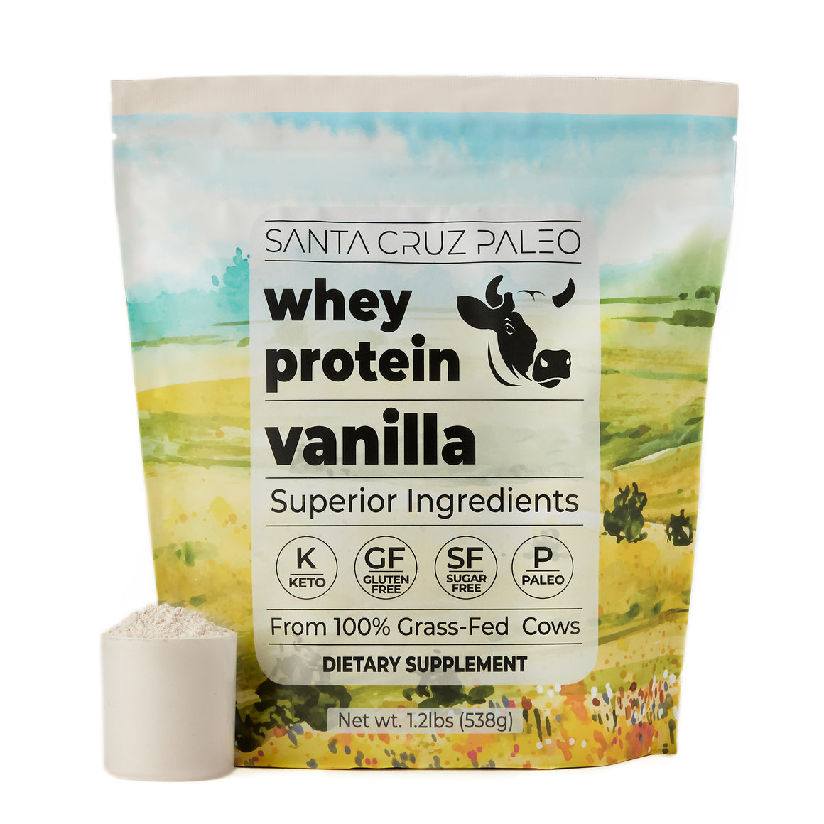 Santa Cruz Paleo Grass-Fed Whey Protein Bag | All-Natural | Zero Artif