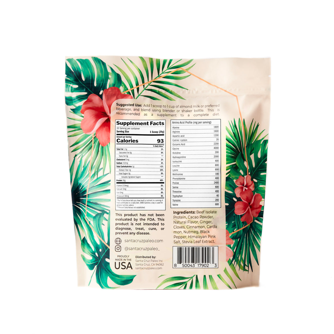 Horchata Beef Isolate Protein Bag – Santa Cruz Paleo